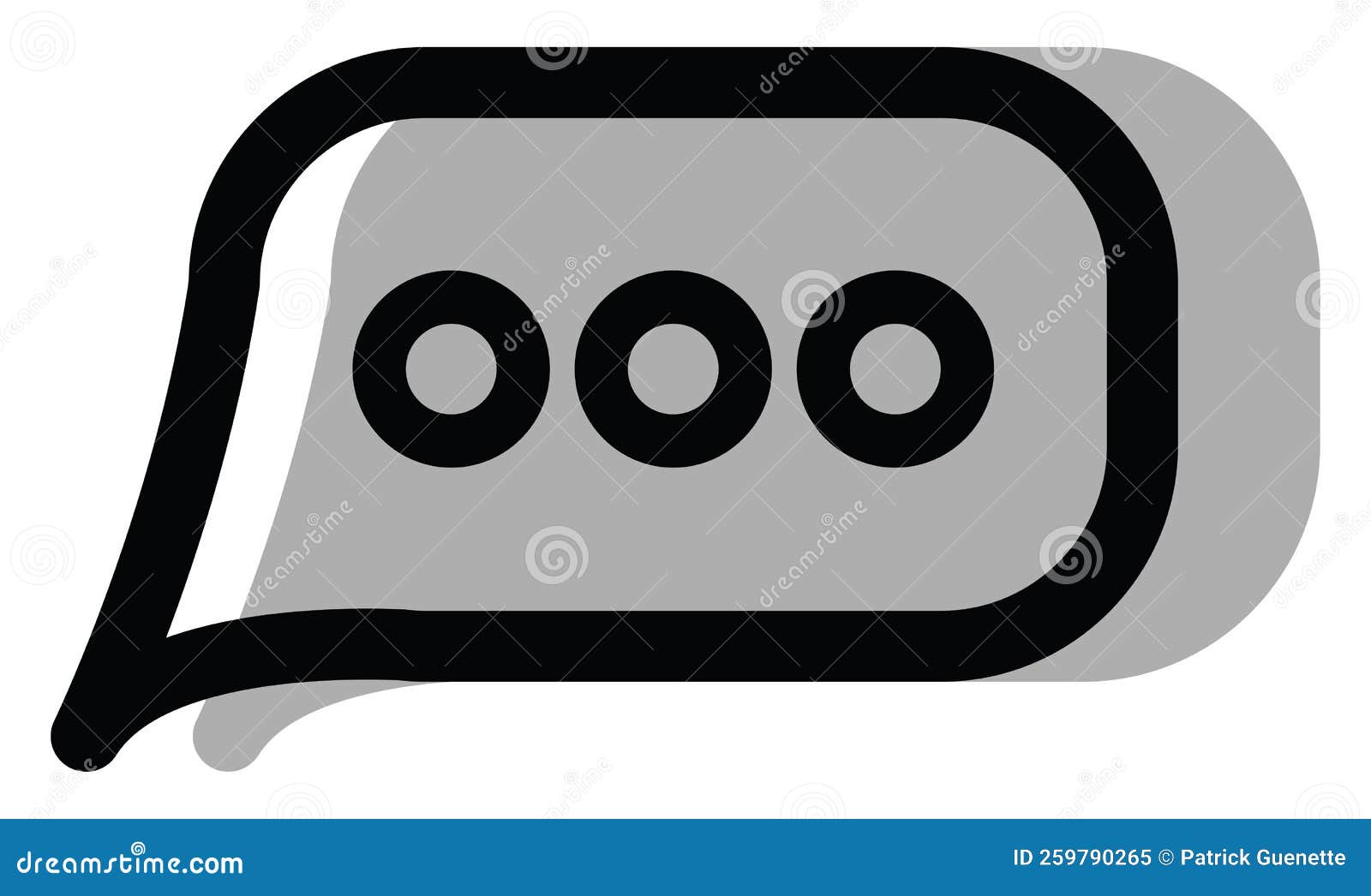 Grey chat cloud, icon stock vector. Illustration of dialog - 259790265