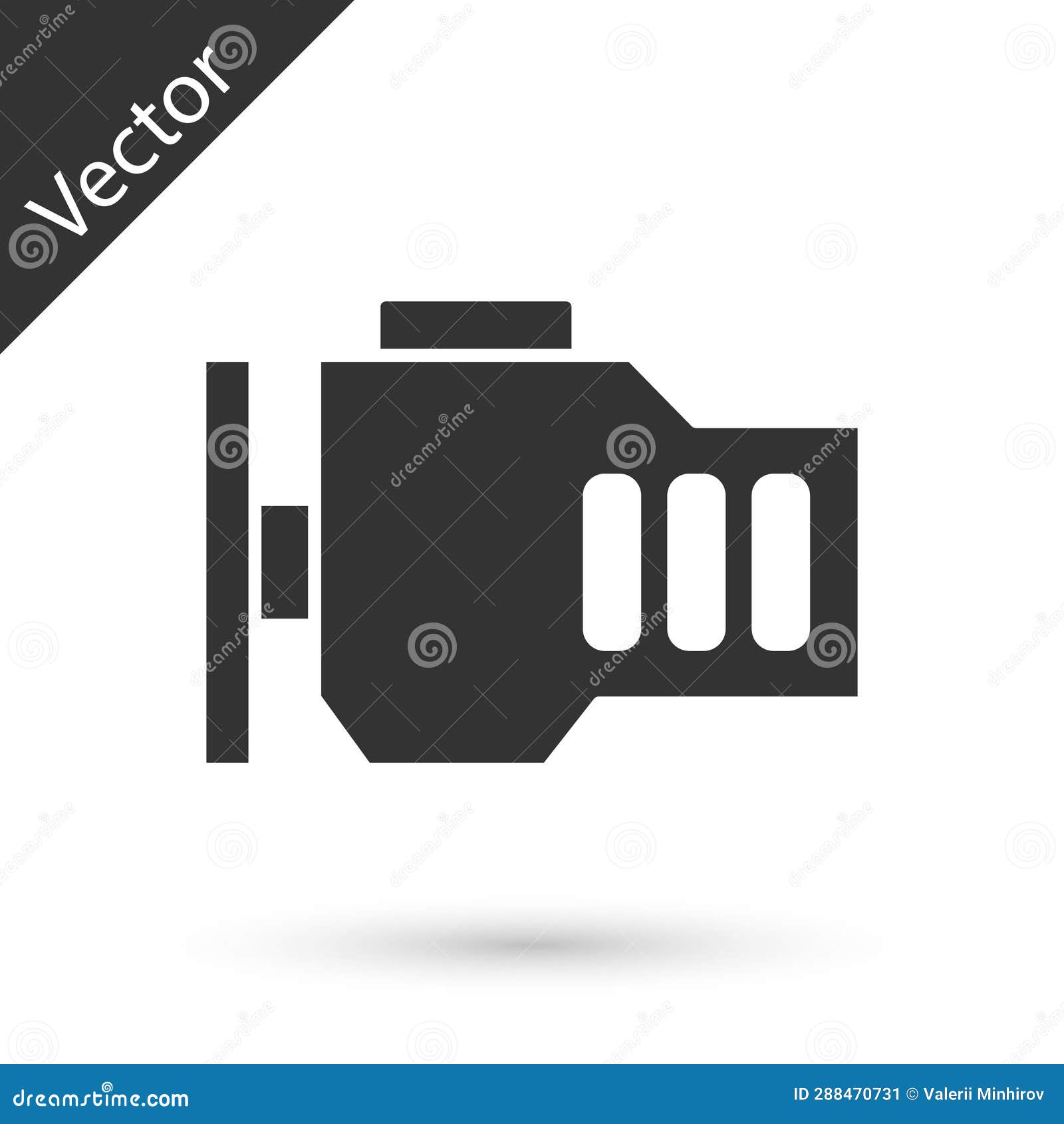 Grey Check Engine Icon Isolated on White Background. Vector Stock ...