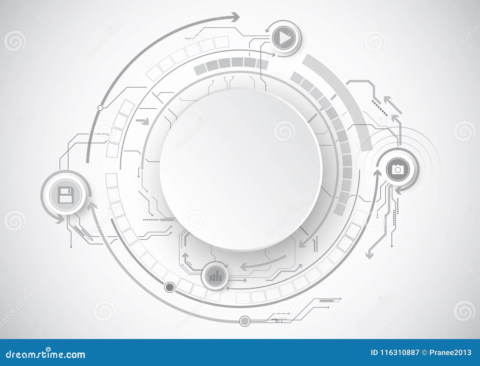Circle Circuit Logo Cartoon Vector | CartoonDealer.com #134449949