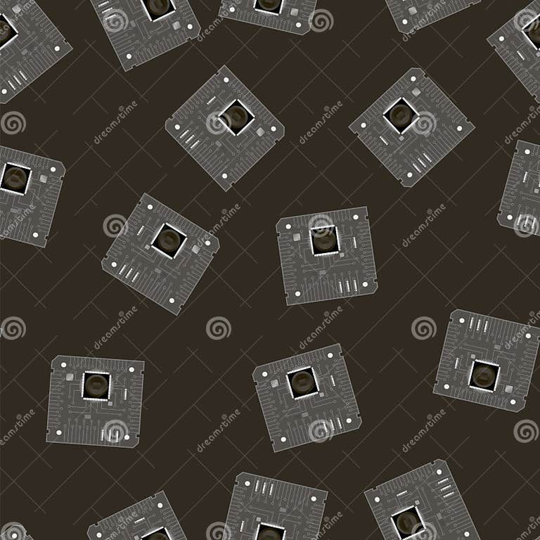 Grey Circuit Board Seamless Pattern Ilustración del Vector ...