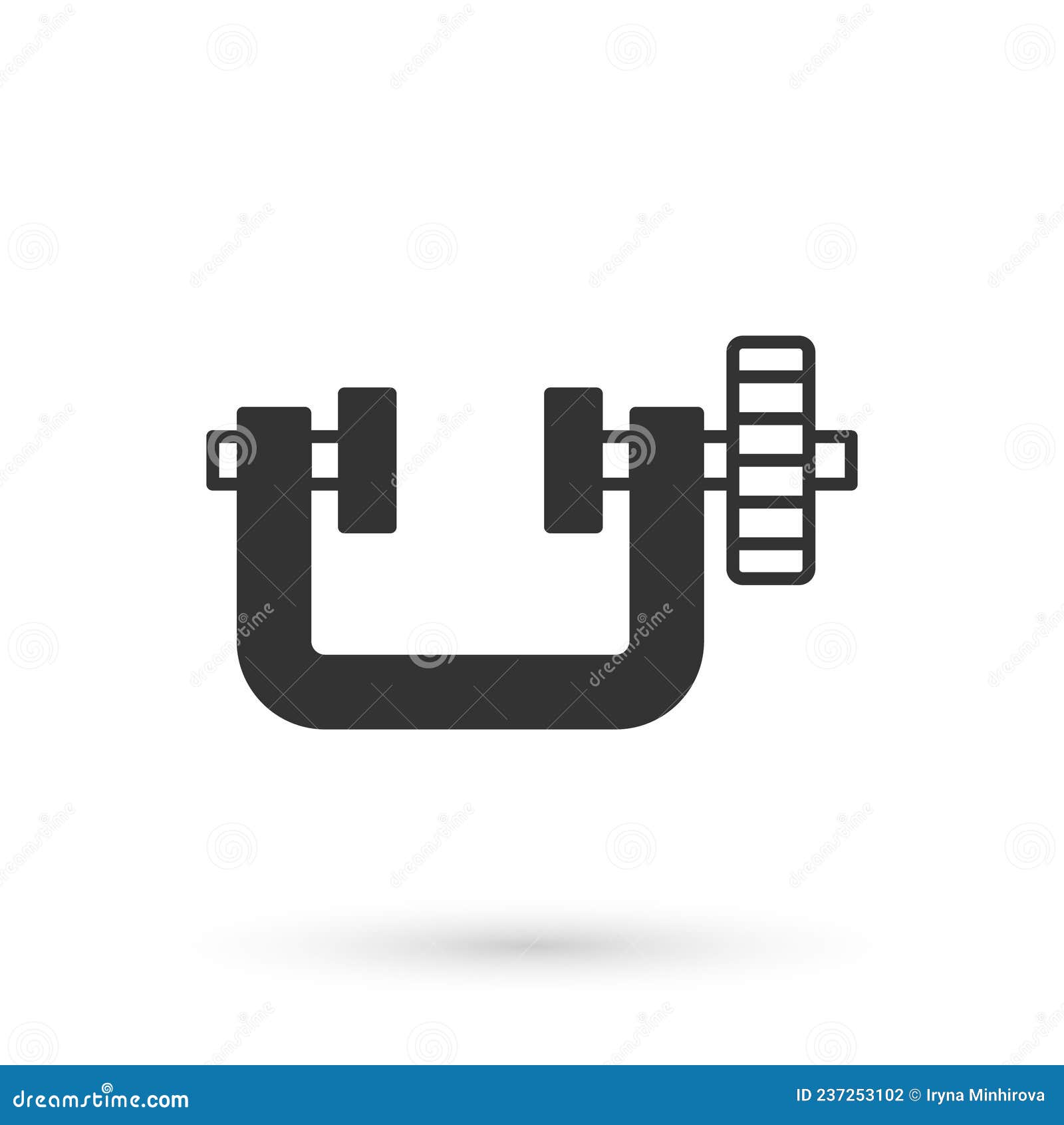 Grey Clamp and Tool Icon Isolated on White Background. Locksmith Tool ...