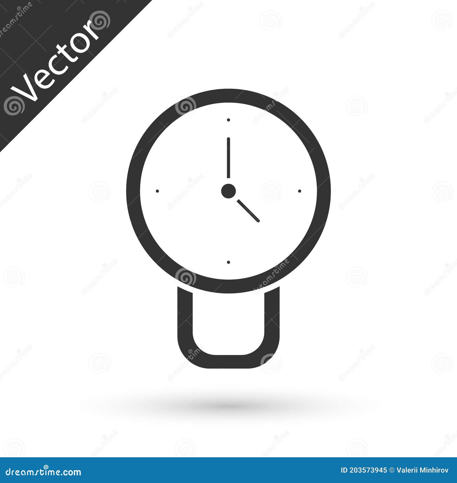 Grey Clock Icon Isolated on White Background. Time Symbol Stock Vector ...