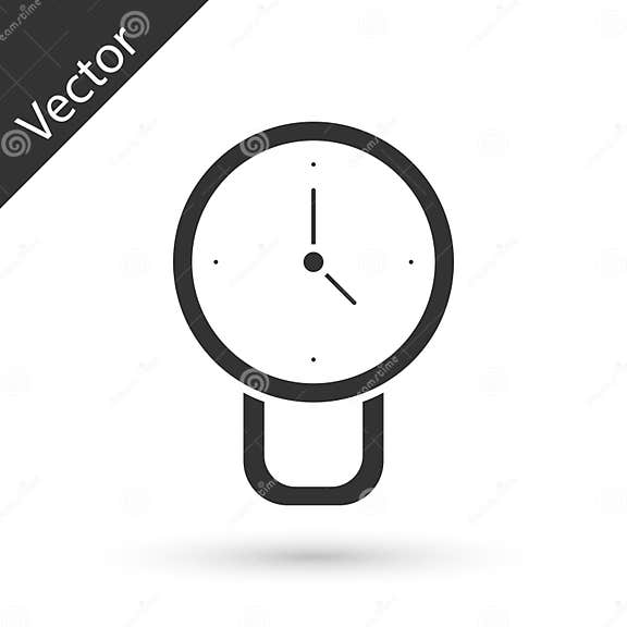 Grey Clock Icon Isolated on White Background. Time Symbol Stock Vector ...