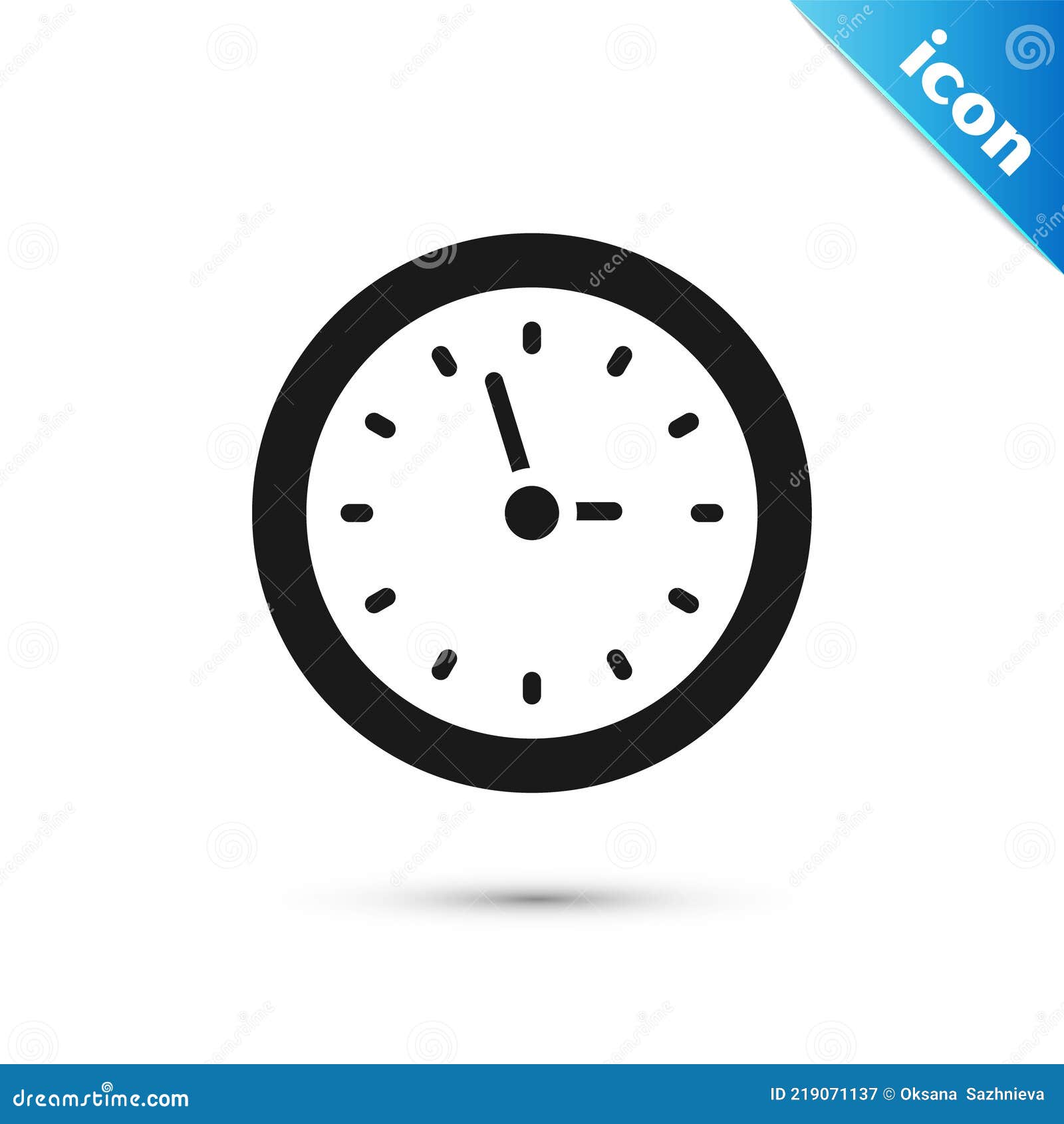Grey Clock Icon Isolated on White Background. Time Symbol. Vector Stock ...