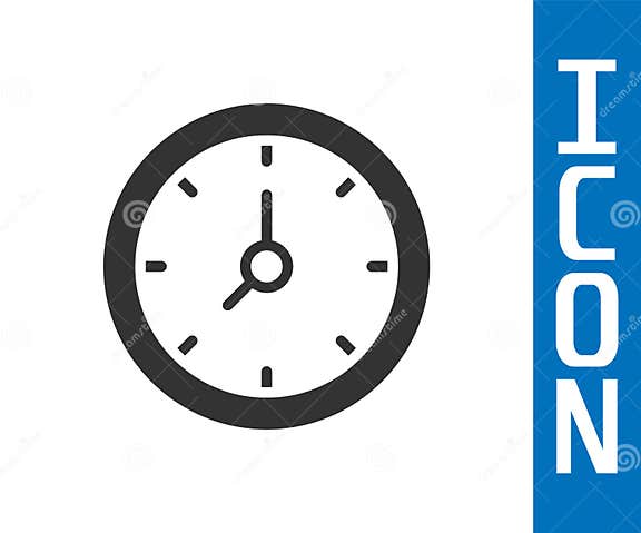 Grey Clock Icon Isolated on White Background. Time Symbol Stock Vector ...