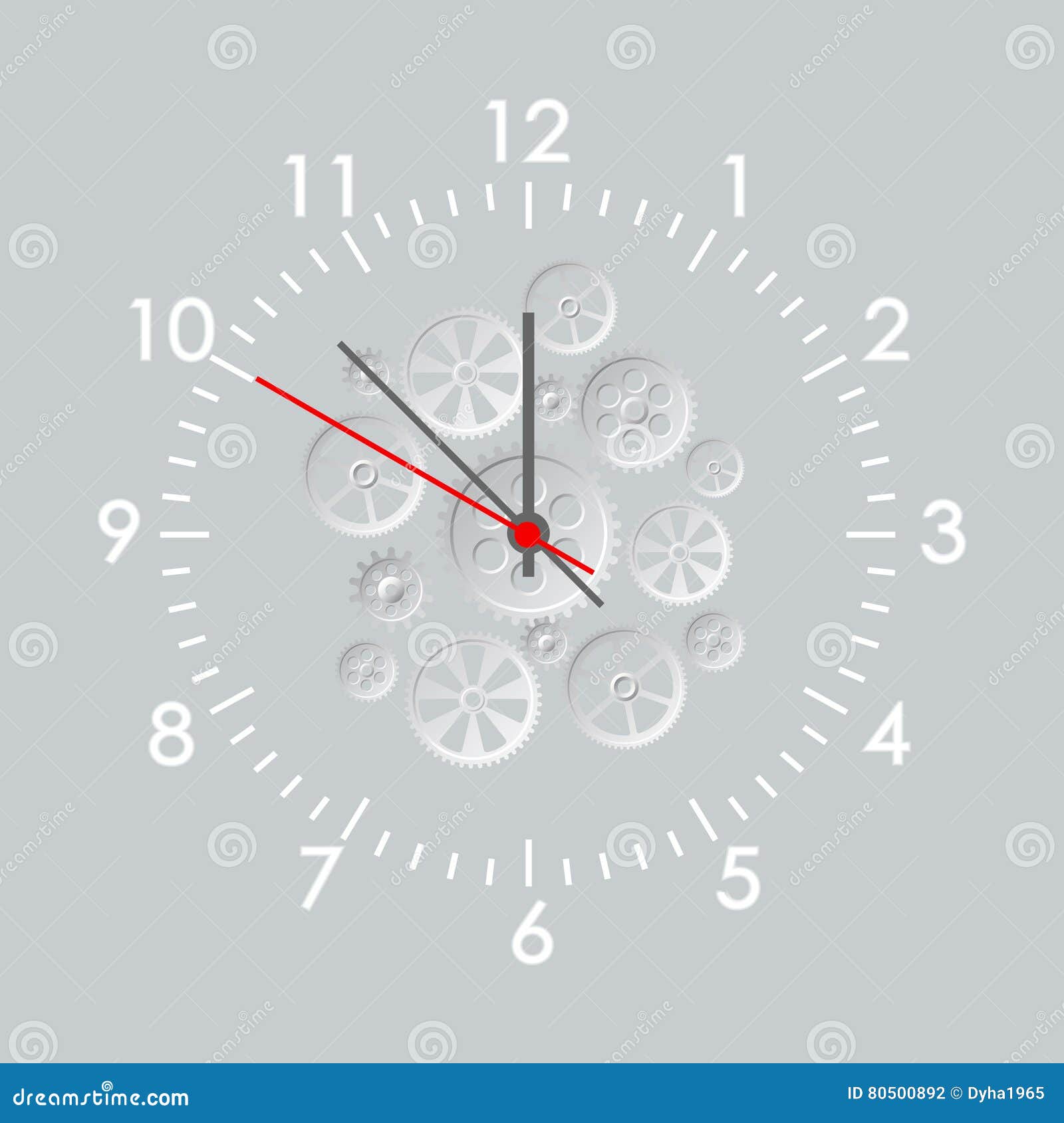 Grey clockwork stock vector. Illustration of hour, second - 80500892