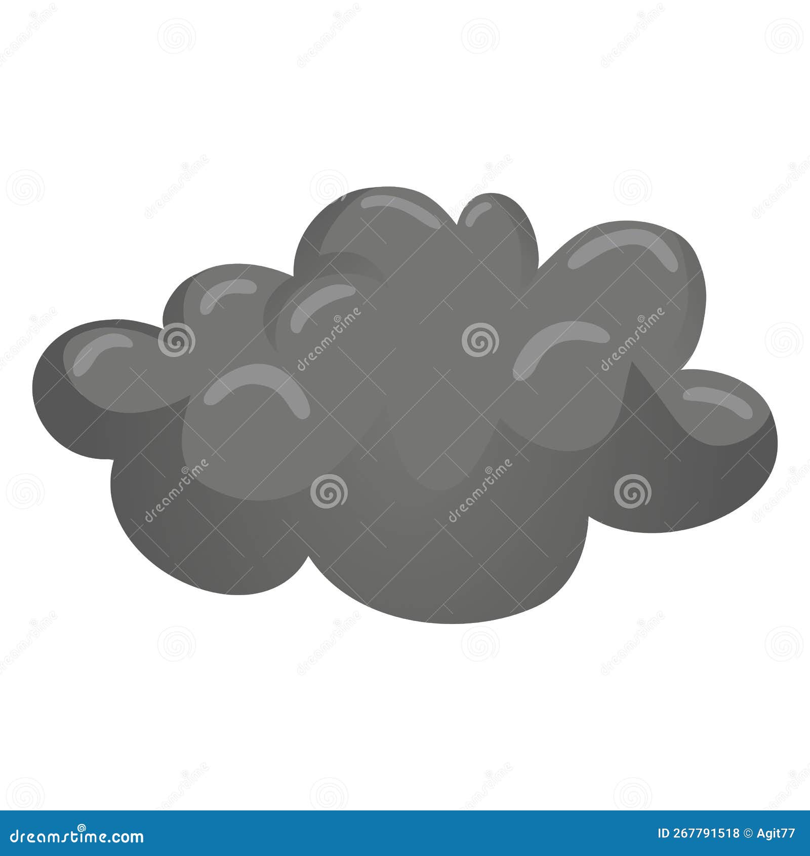 Grey Cloud Dark Cloud Vector Flat Design Illustration Stock Vector ...