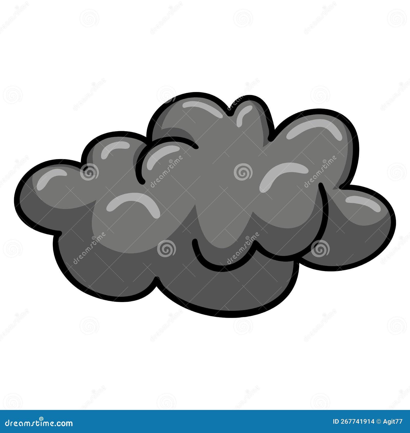 Cloud Dark Grey Cartoon Illustration Vector Drawing | CartoonDealer.com ...