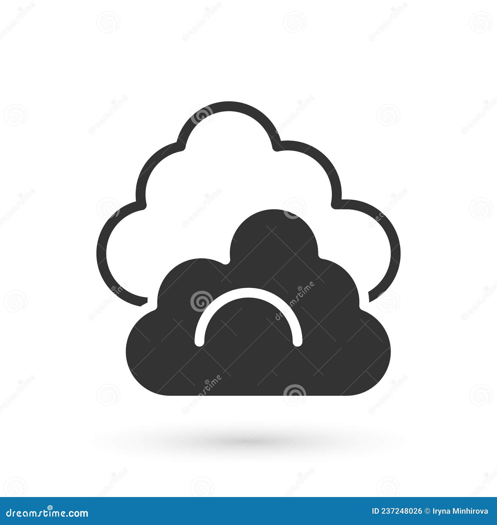 Grey Cloud Icon Isolated on White Background. Vector Stock Illustration ...