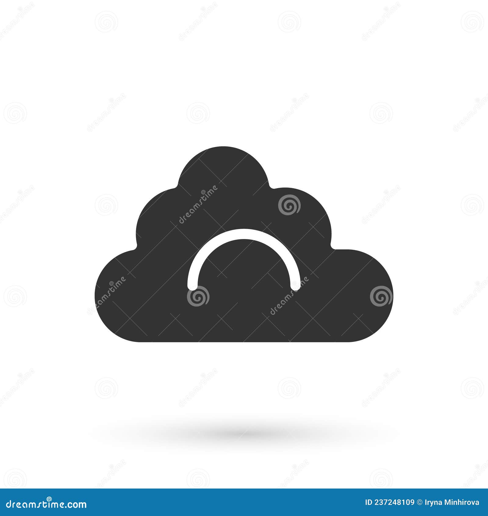 Grey Cloud Icon Isolated on White Background. Vector Stock Vector ...