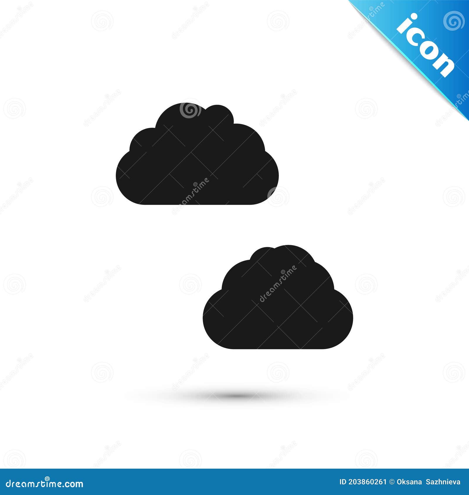 Grey Cloud Icon Isolated on White Background. Vector Stock Vector ...