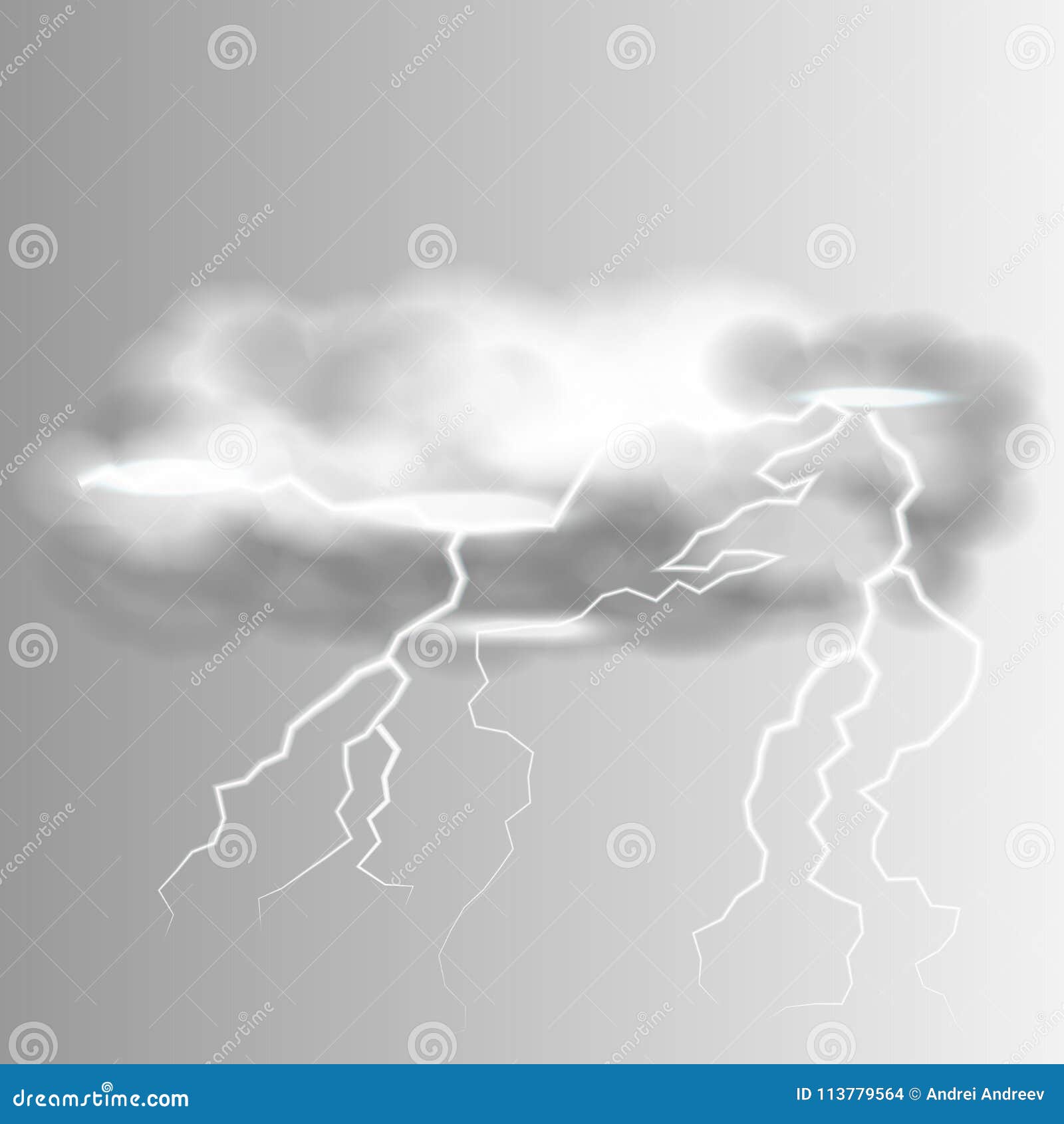 Grey cloud with lightning stock vector. Illustration of line - 113779564