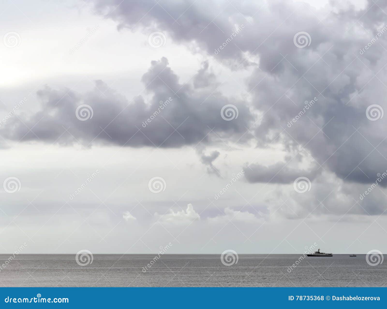 Grey clouds over sea stock photo. Image of cloudy, ocean - 78735368