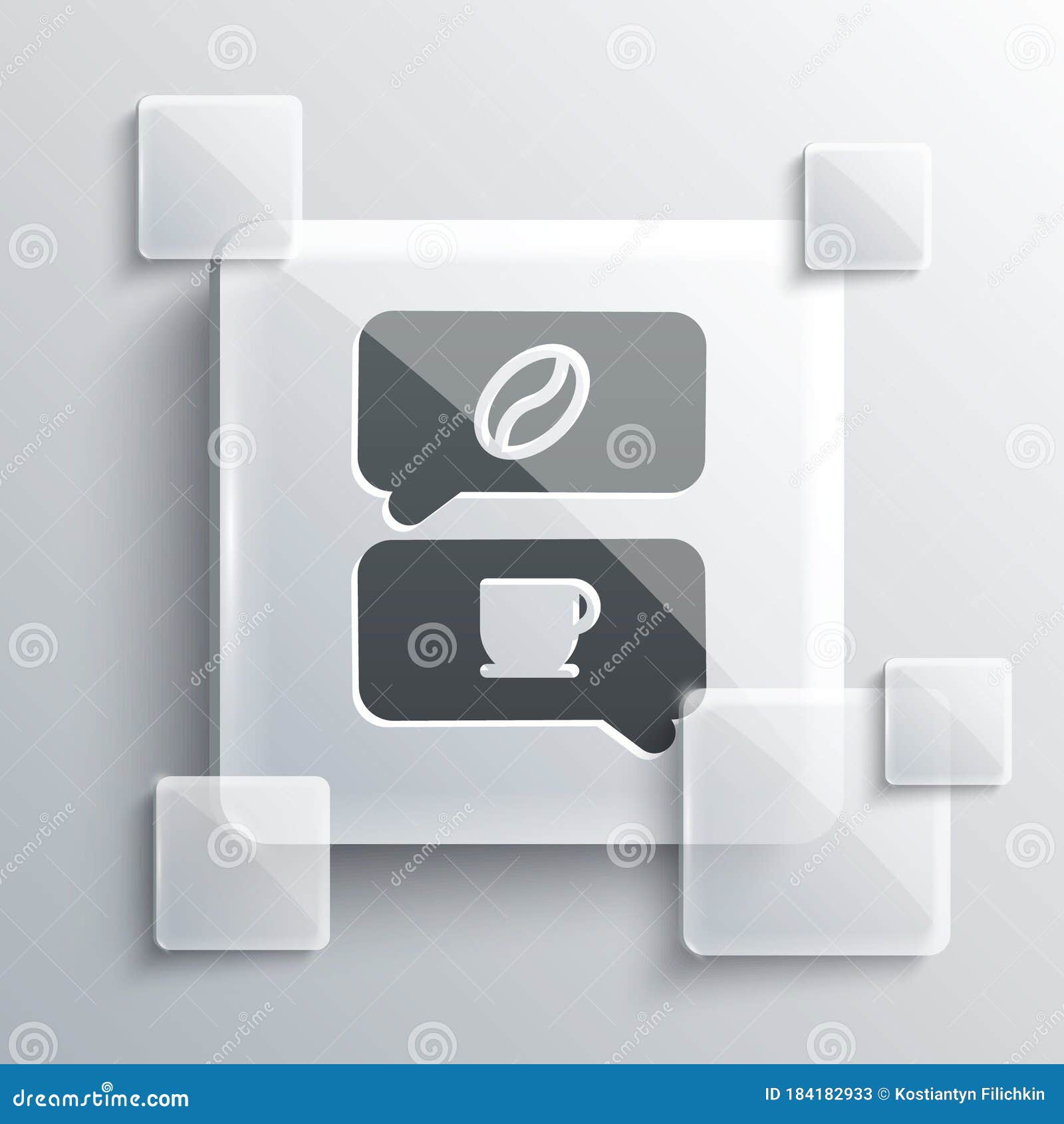 Grey Coffee and Conversation Icon Isolated on Grey Background. Coffee ...