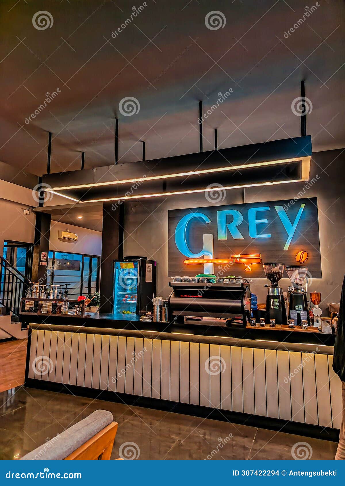 Grey Coffee Shop, Better for Coffee Break. and Coffee Shop Concept ...