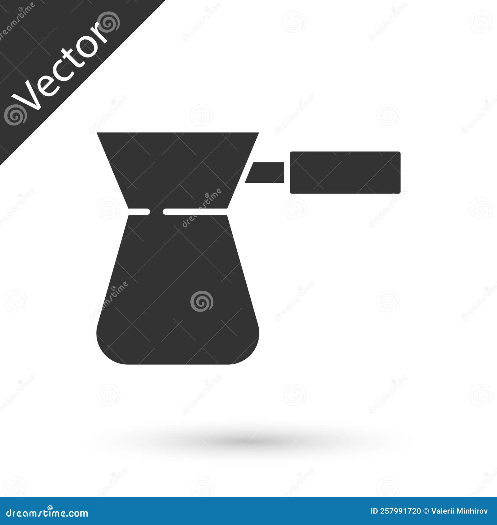 Grey Coffee Turk Icon Isolated on White Background. Vector Stock ...