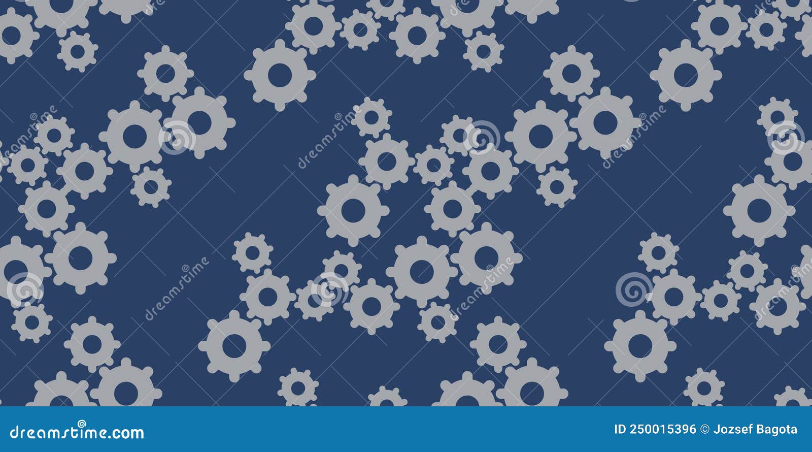 Grey Cog Weels or Gear Symbols Pattern on Wide Scale Blue Background ...