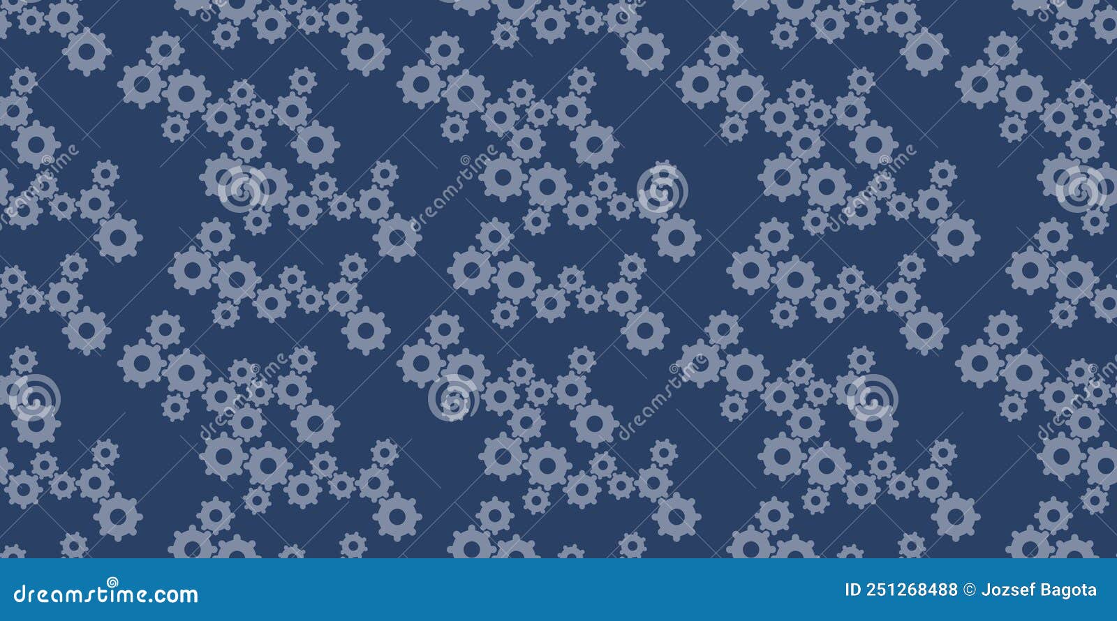 Grey Cog Wheels or Gear Symbols Pattern on Wide Scale Blue Background ...