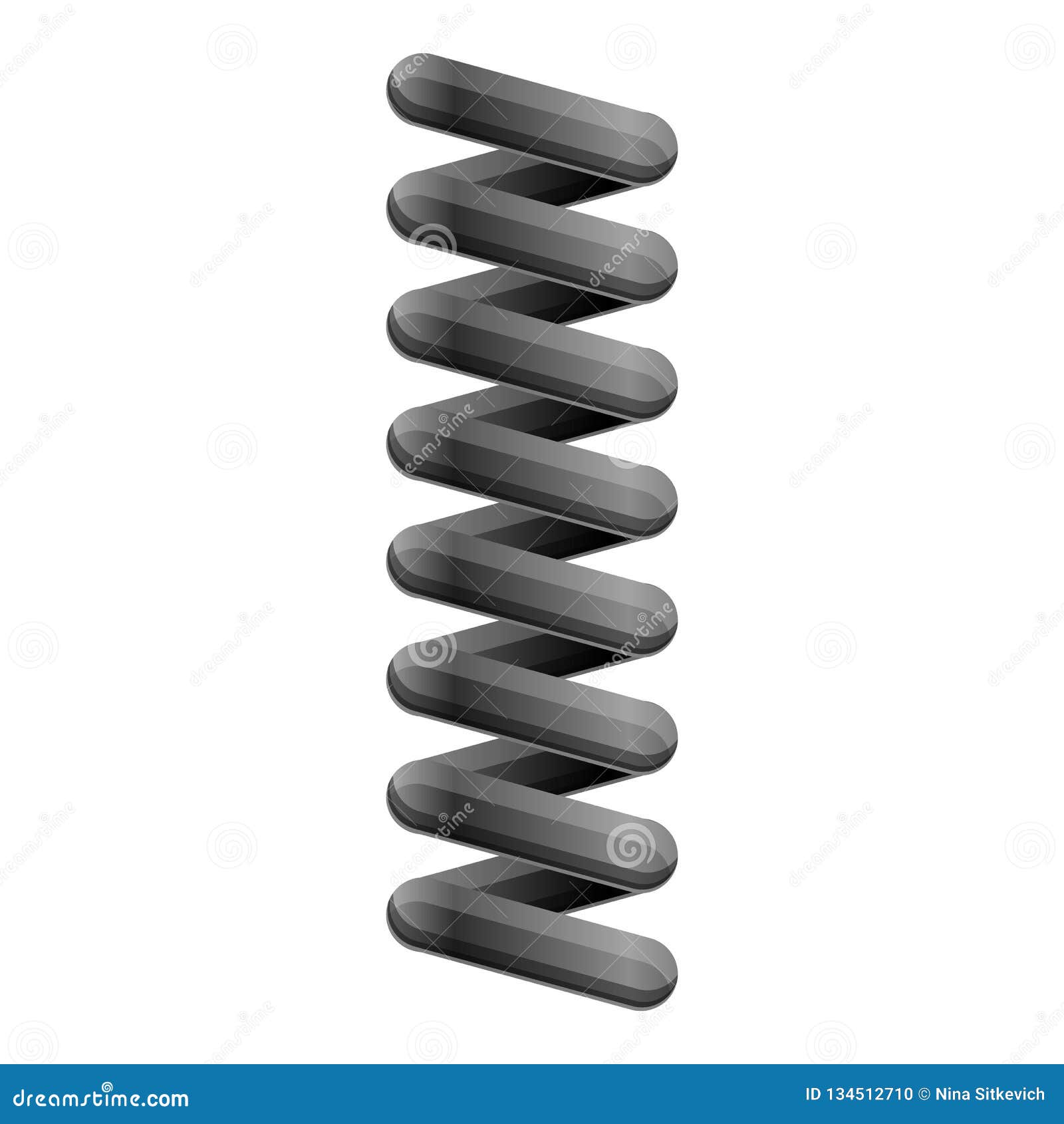 Grey Coil Spring Icon, Cartoon Style Stock Vector - Illustration of ...