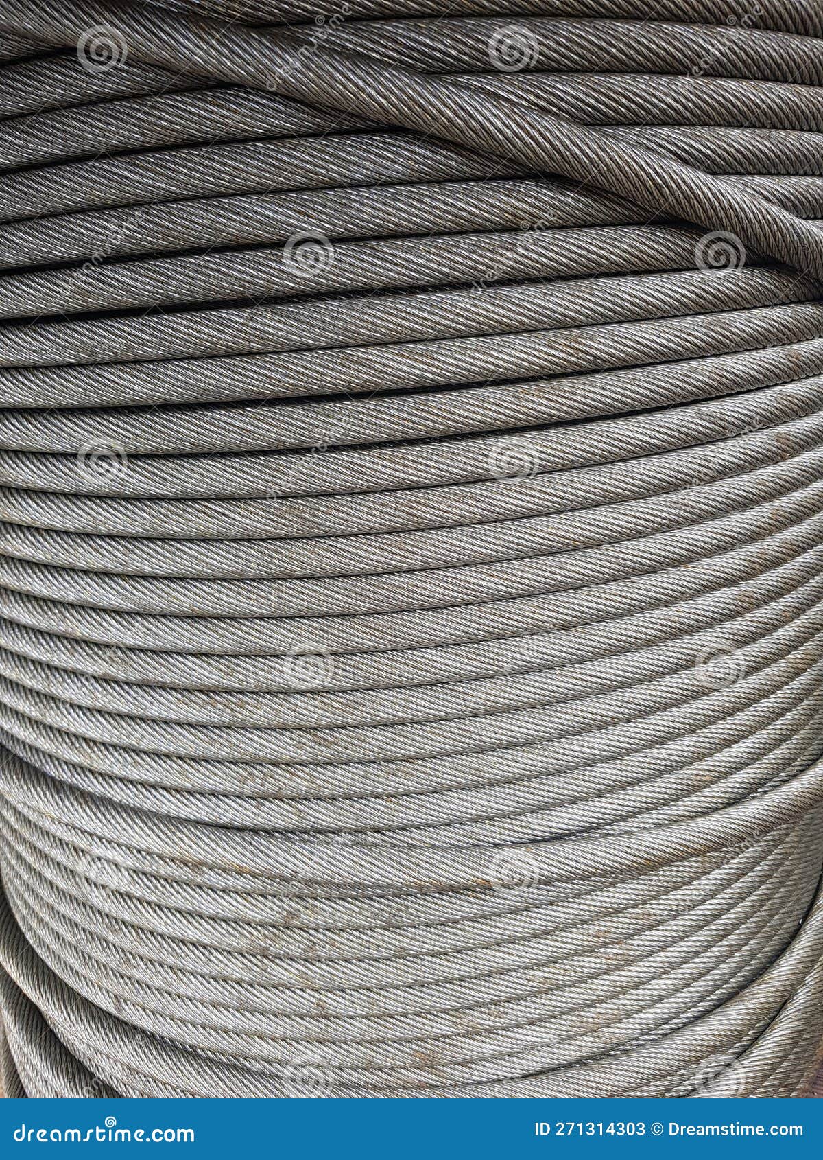 Grey Coil of Steel Metal Rope, Spiral Pattern Stock Image - Image of ...
