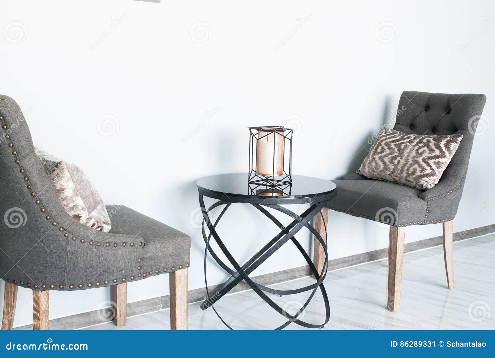 Grey Color Chairs with Modern Design Table-interior Stock Image - Image ...