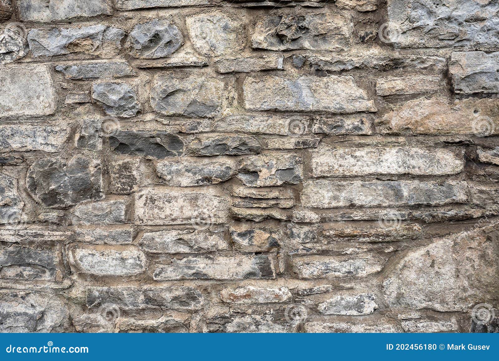 Grey Color Old Stone Wall Texture Background. Stone Mason Craft Example ...