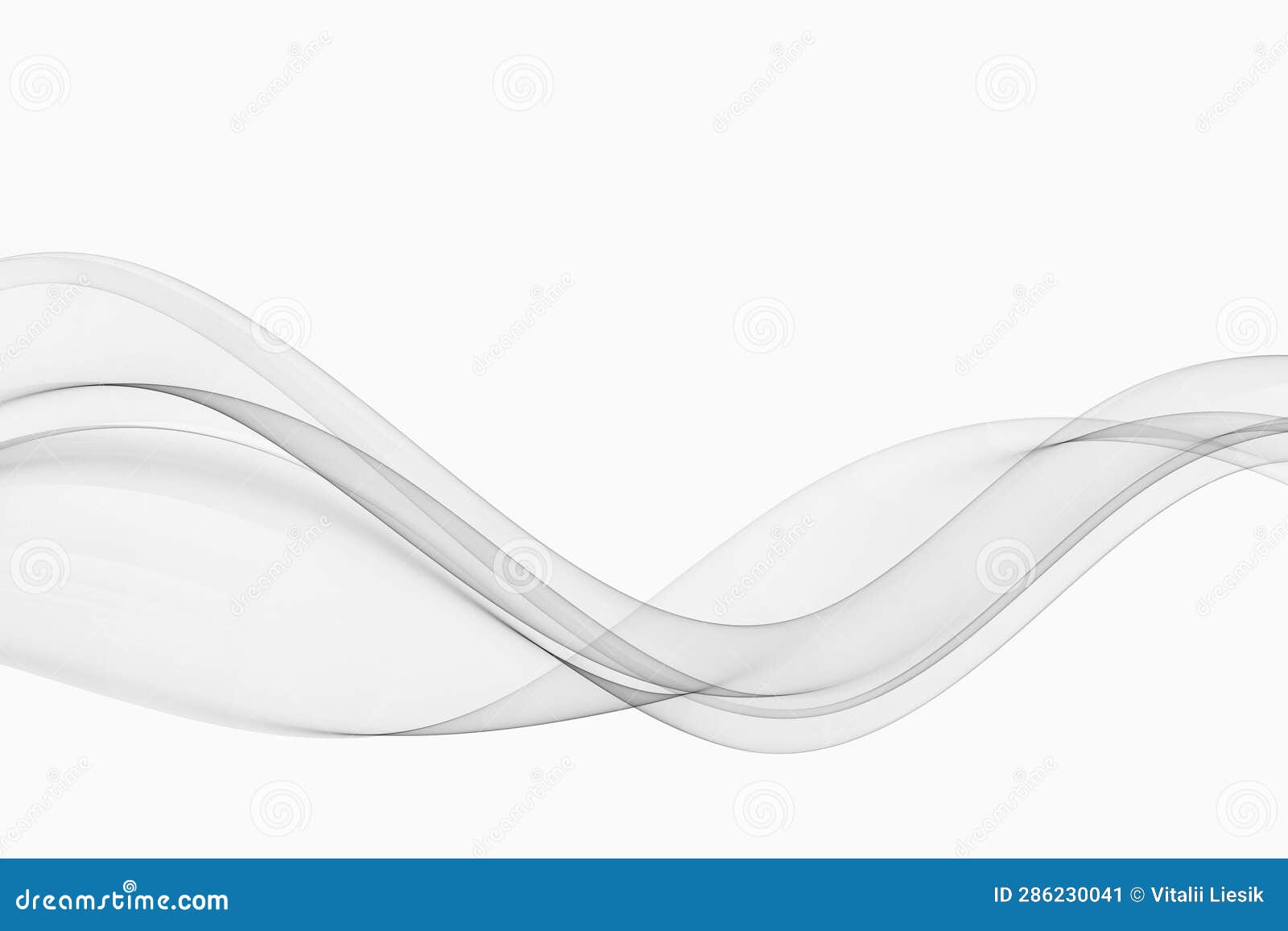 Grey Color Wave,abstract Transparent Flow on White Background. Stock ...