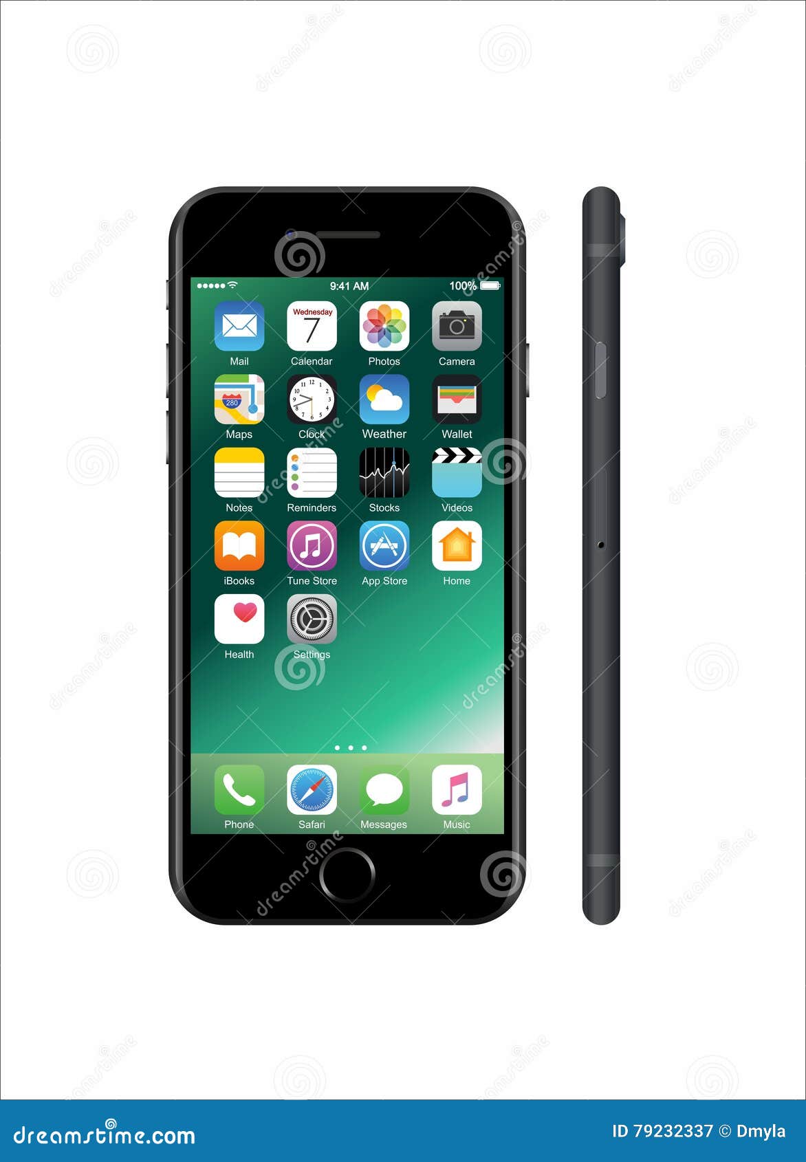 Grey-colored iPhone 7 editorial photography. Illustration of graphic ...