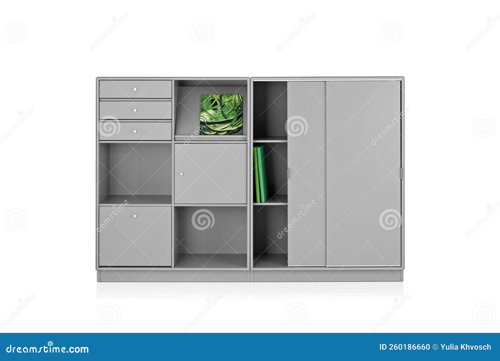 Grey Commode with Drawers Isolared on White. Stock Photo - Image of ...