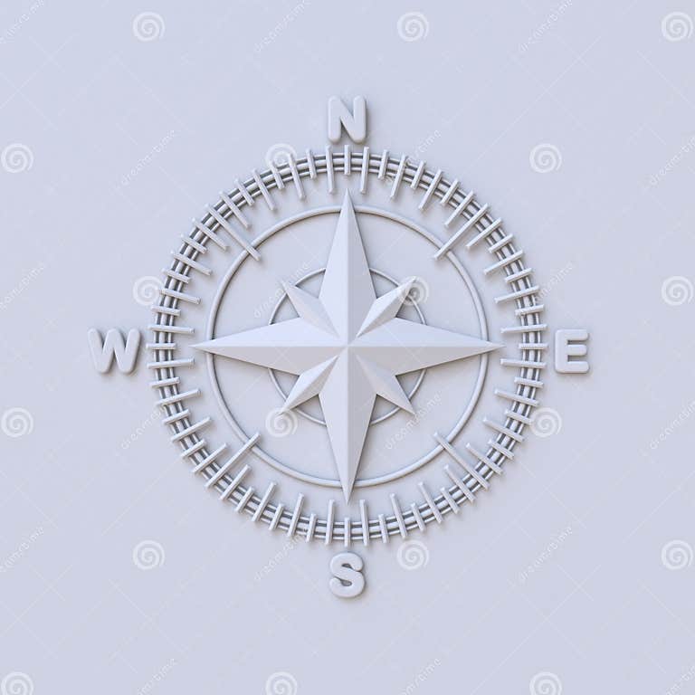 Grey compass sign 3D stock illustration. Illustration of discovery ...