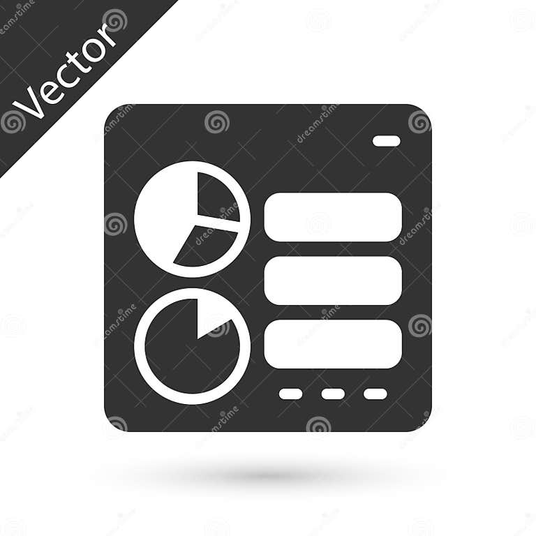Grey Computer Api Interface Icon Isolated on White Background ...