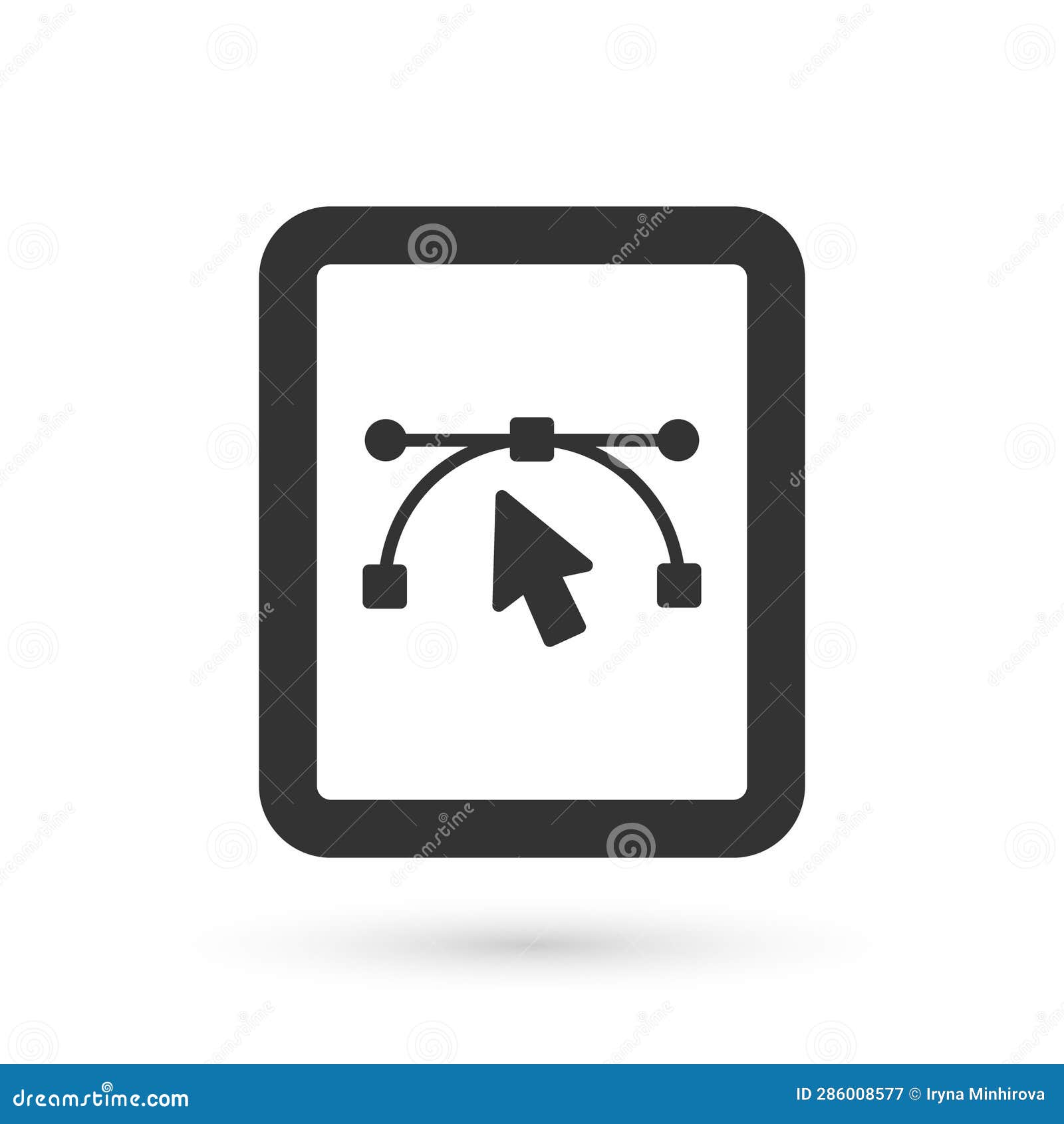 Grey Computer Display with Vector Design Program Icon Isolated on ...