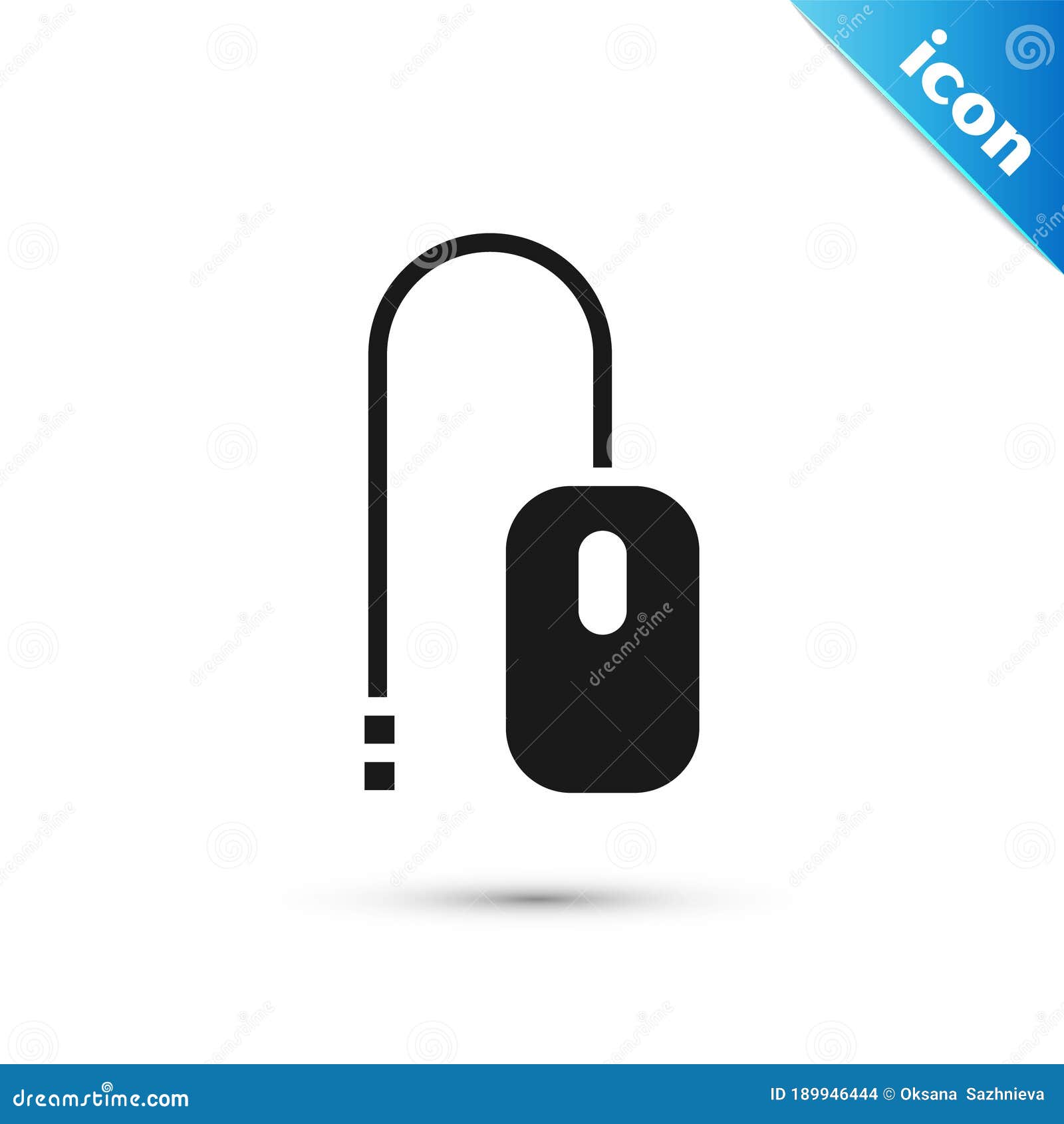 Grey Computer Mouse Icon Isolated on White Background. Optical with ...