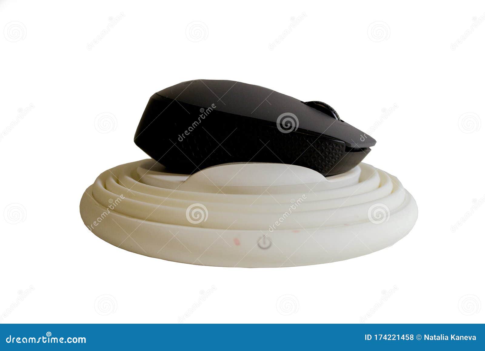 Grey Computer Mouse on White Wireless Charging Editorial Stock Photo ...
