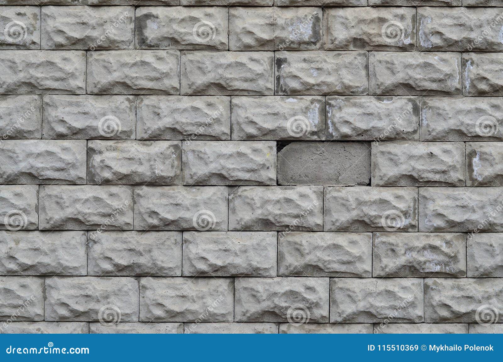 Grey Concrete Block Wall Texture With Cracked Surface Stock Image ...