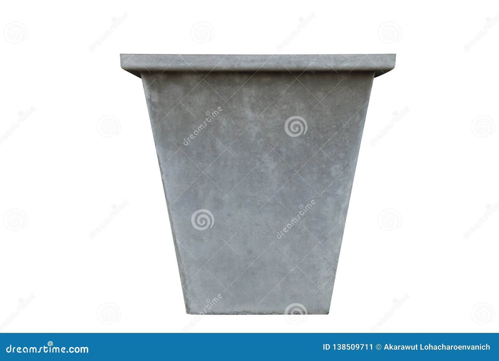 Grey Concrete Pot Container for Plant and Flower Isolated on White ...