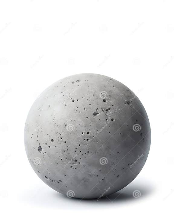 Grey Concrete Sphere on White Background Stock Photo - Image of ...