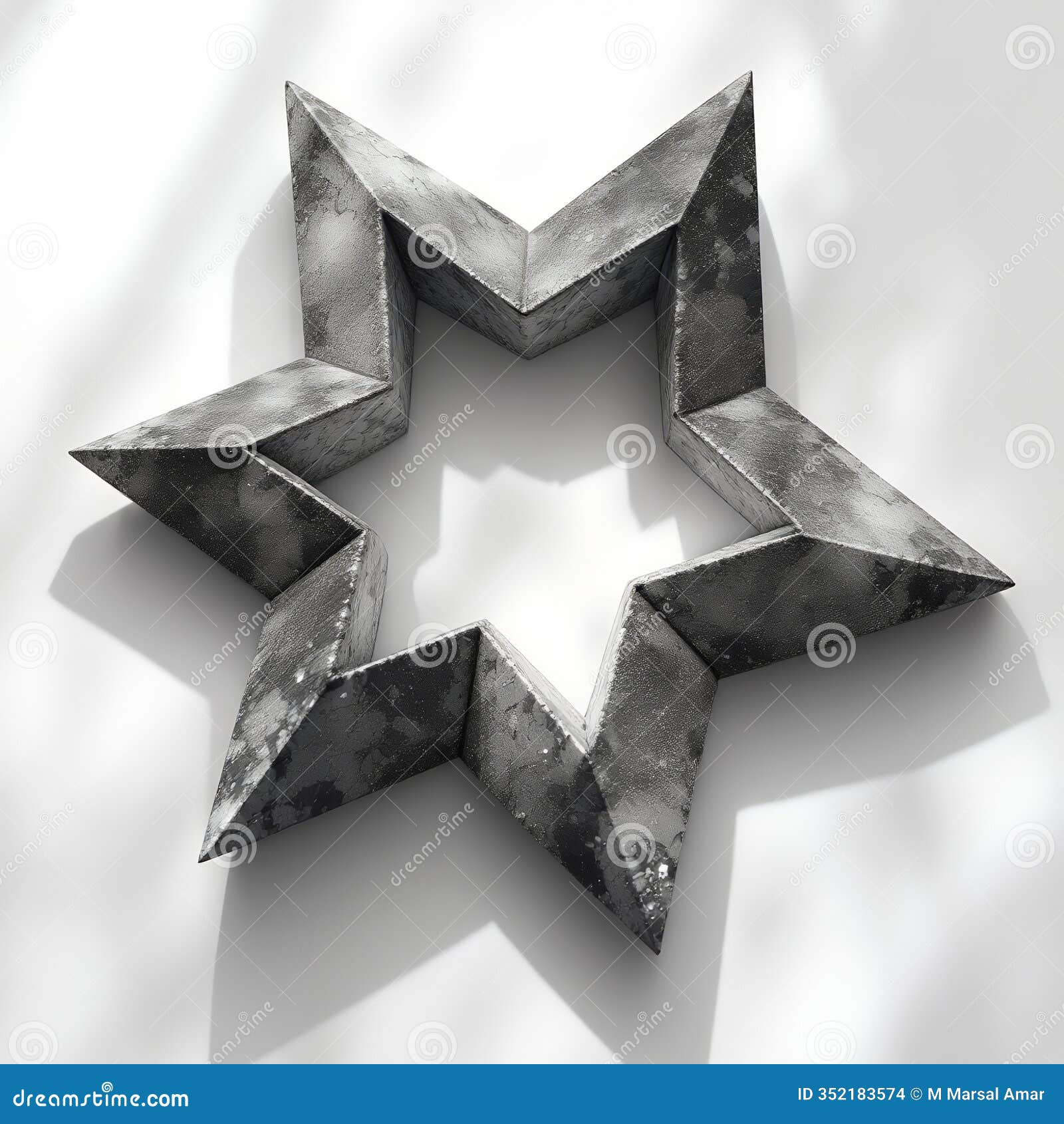 Hexagonal Star Shaped Concrete Structure, Architectural Design Element ...