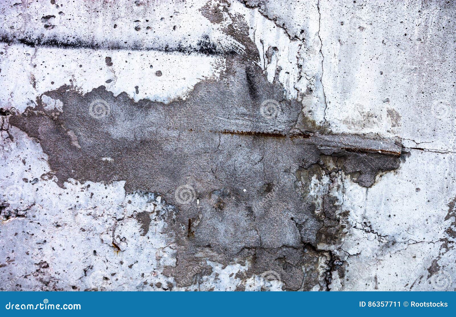 Grey Concrete Surface With The Split Stuck Up With Cement Mortar ...