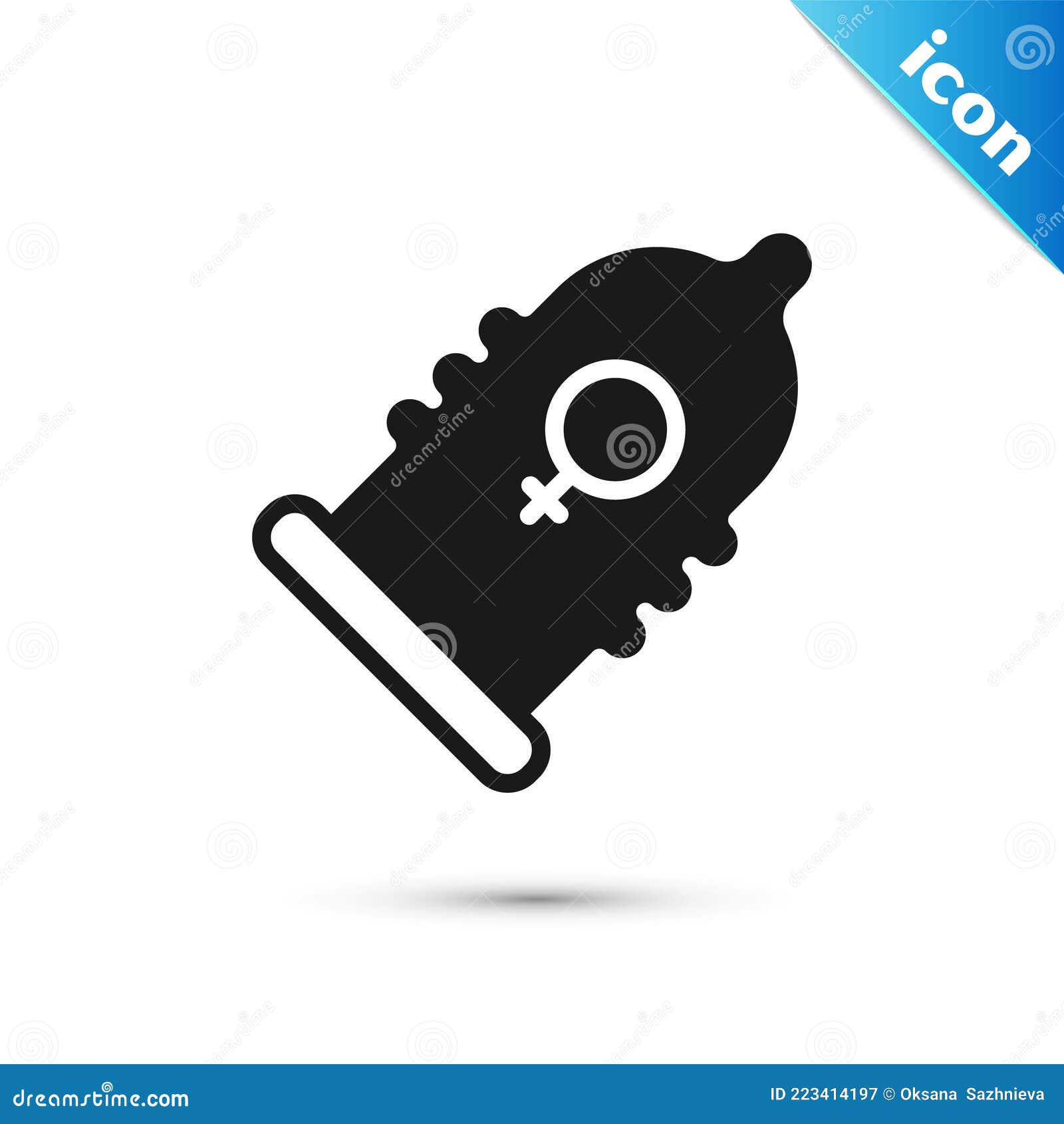 Grey Condom Safe Sex Icon Isolated On White Background Safe Love