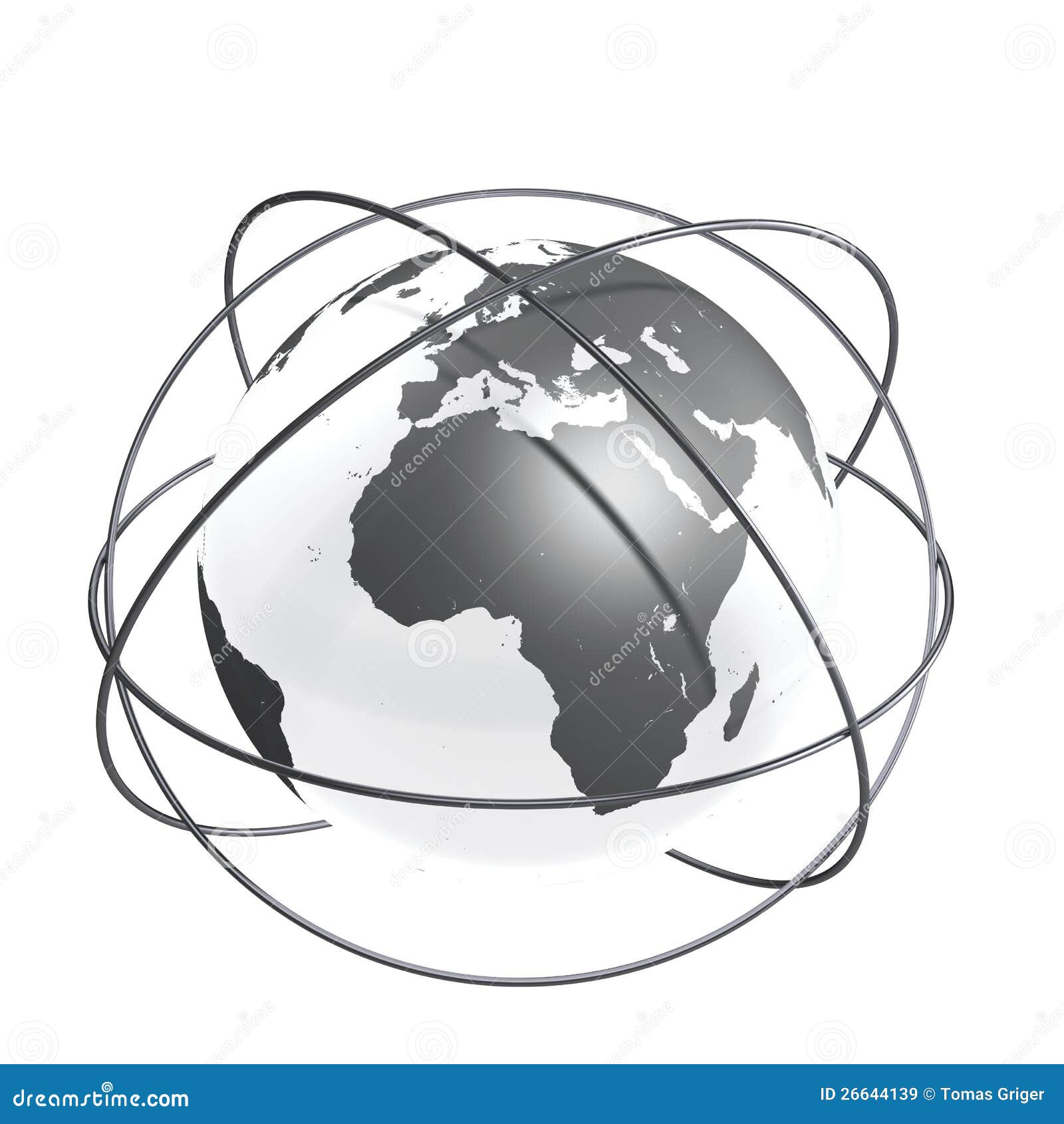 Grey connected Earth stock illustration. Illustration of grey - 26644139