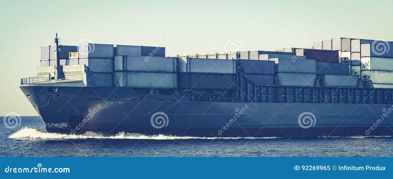 Grey container ship stock image. Image of freight, import - 92269965