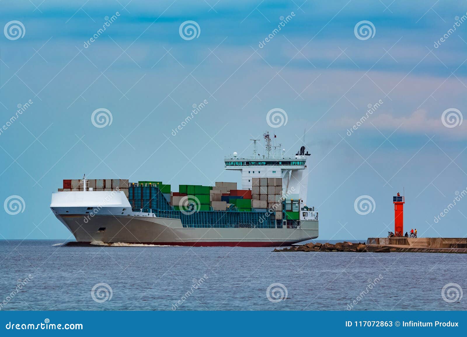 Grey Container Ship Underway Stock Image - Image of commercial ...