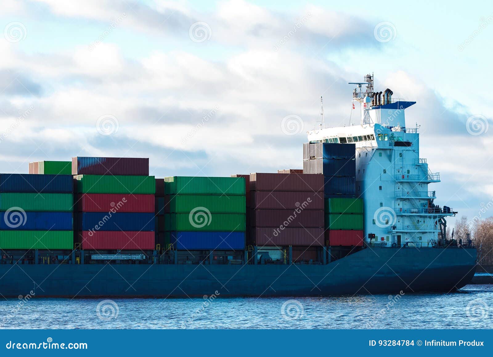 Grey container ship stock photo. Image of export, large - 93284784