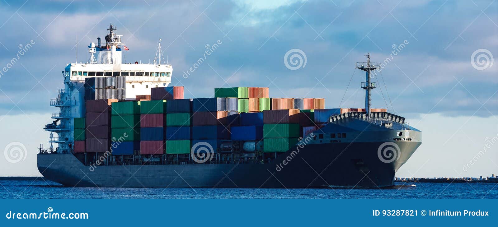 Grey container ship stock image. Image of brand, industry - 93287821