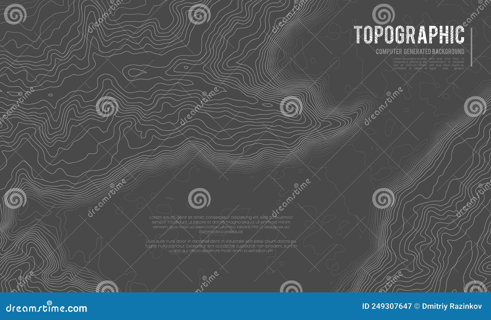 Grey Contours Vector Topography. Geographic Mountain Topography Vector ...