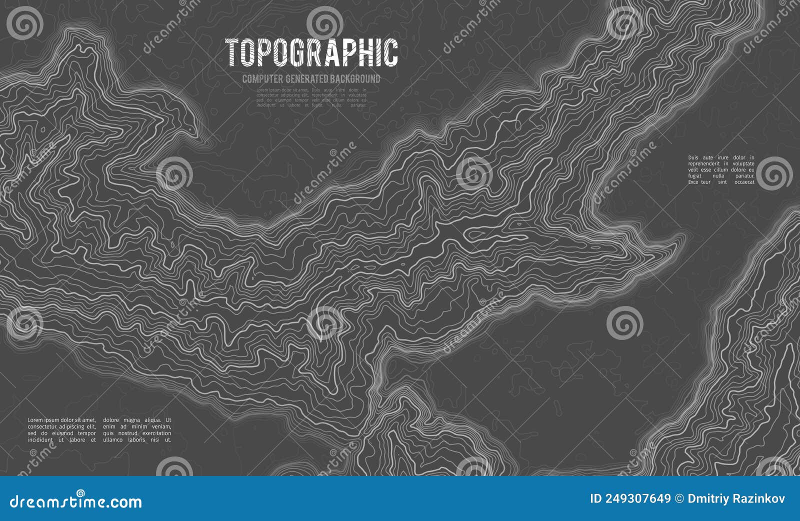 Grey Contours Vector Topography. Geographic Mountain Topography Vector ...
