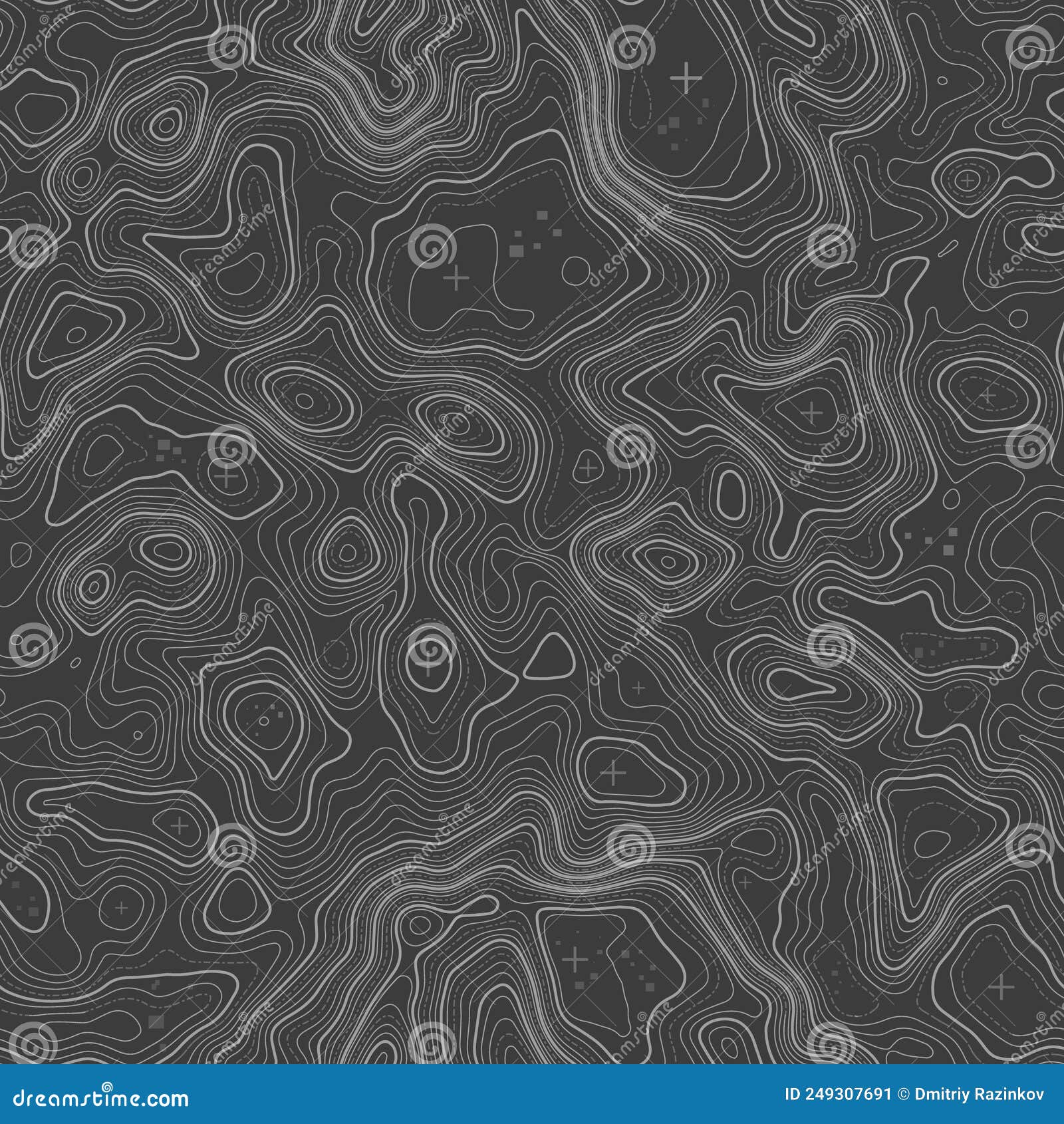 3d Illustration Topographic 3D Map With Water. Contour Lines On A ...