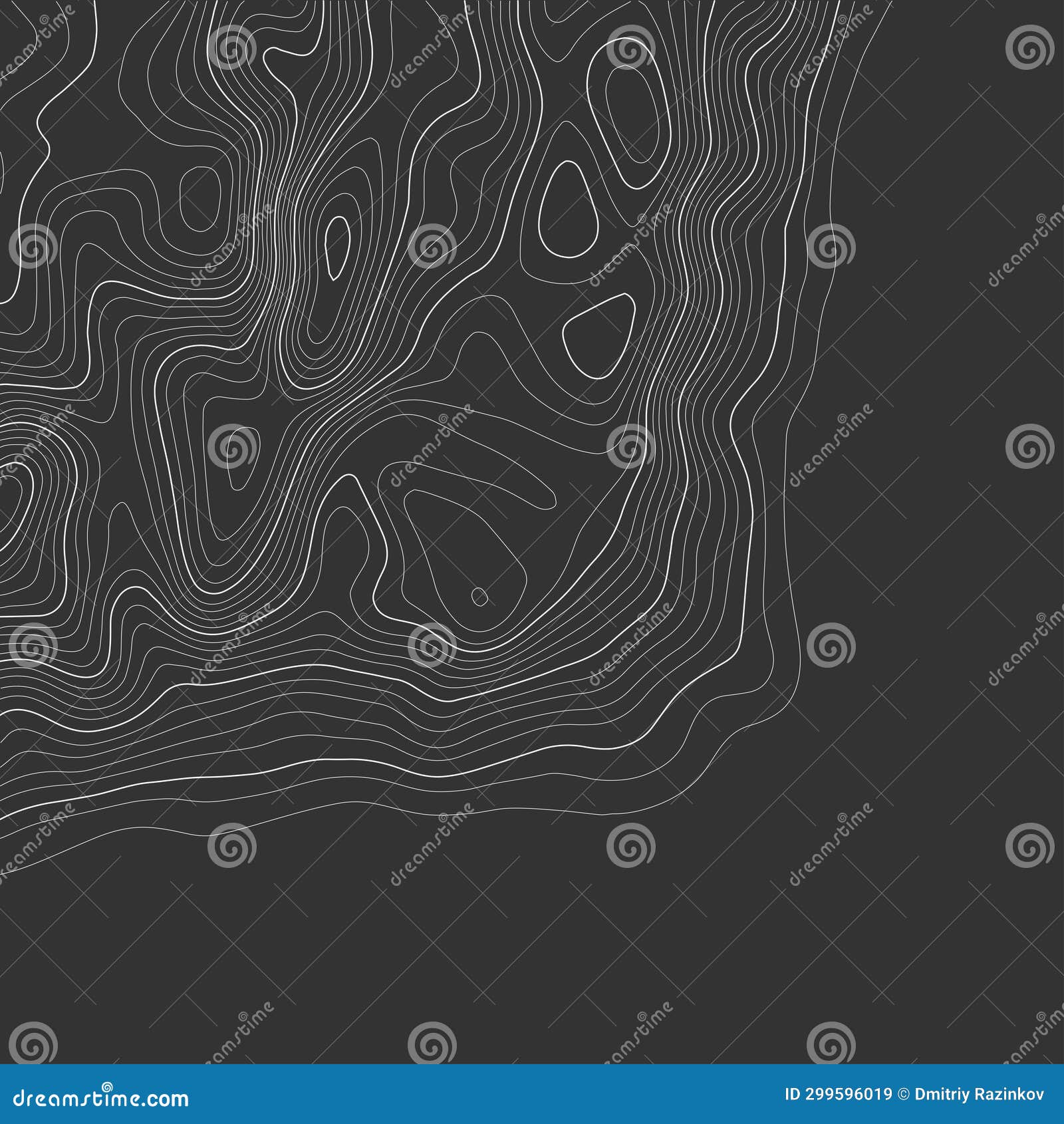 Grey Contours Vector Topography. Mountain Terrain Geographic Map ...