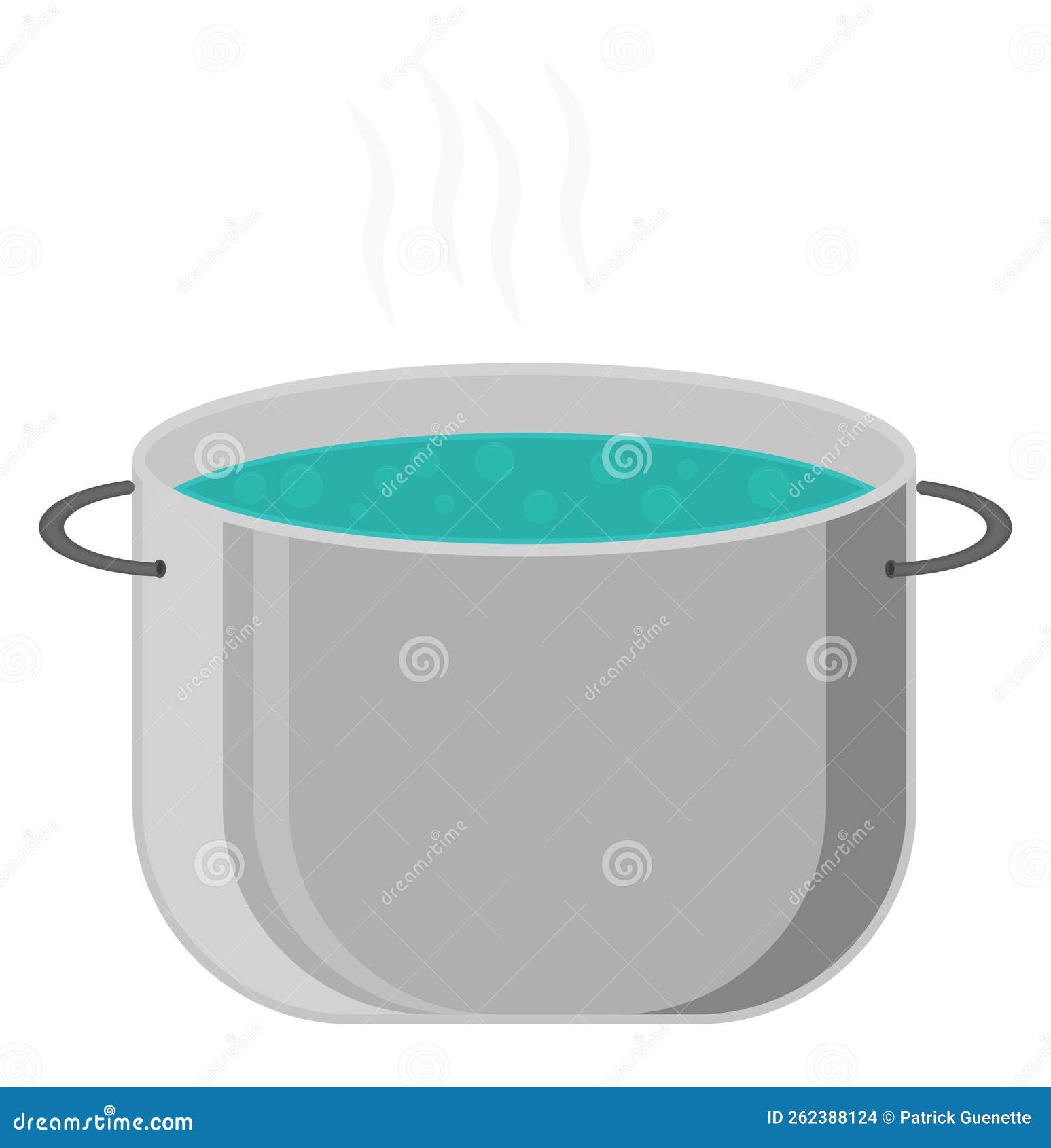 Grey cooking pot, icon stock vector. Illustration of stainless - 262388124